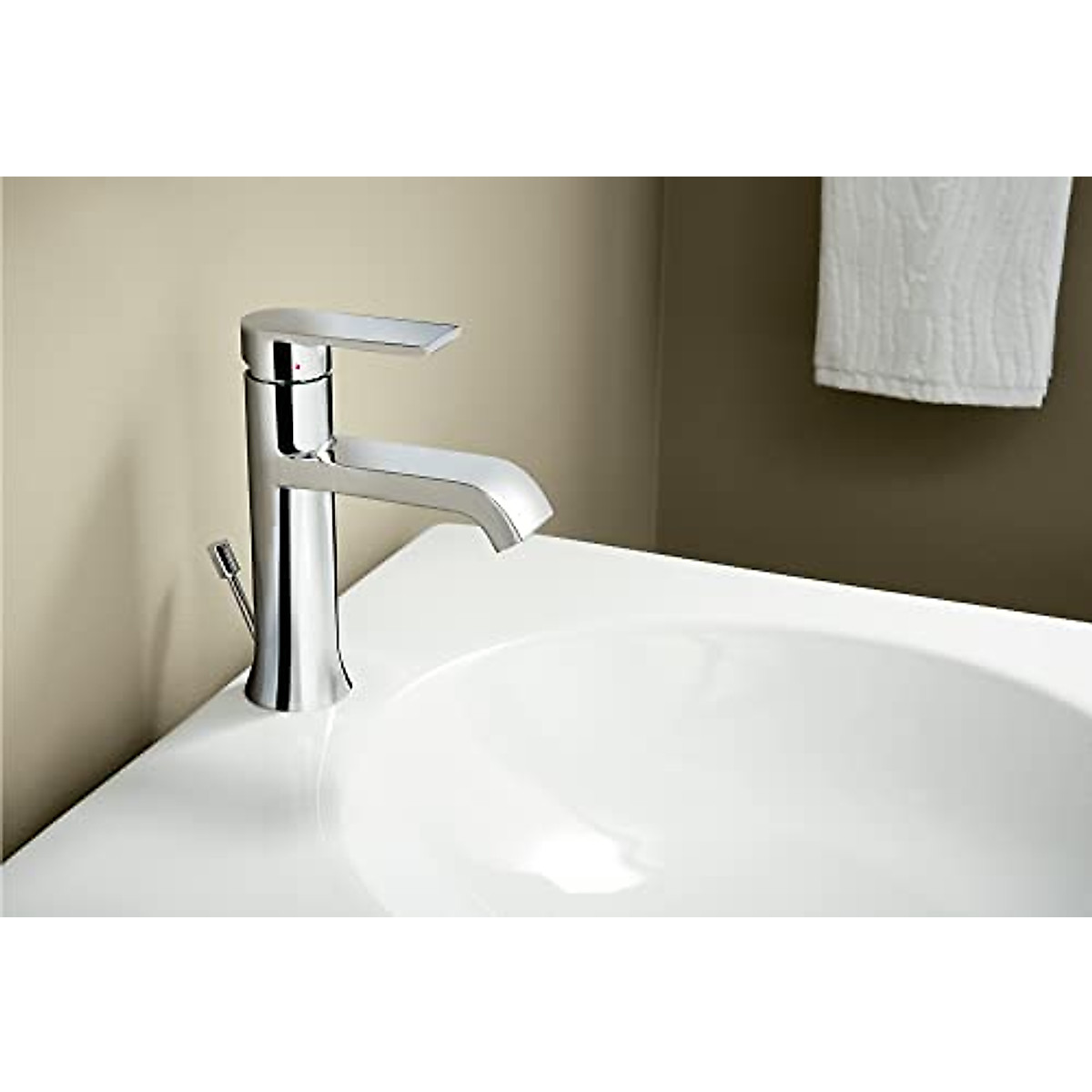 Moen Genta LX Chrome One-Handle Single Hole Modern Bathroom Sink Faucet with Optional Deckplate, 6702