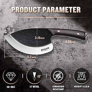 Huusk Fish Knife 5.7" Tuna Knife Fillet Fish Knives Sharp Fish Cutting Knife Seafood Market Slaughter Fish Special Knife Meat Cleaver Gift for Dad