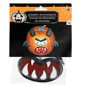 Halloween Plastic Push in Pumpkin Decorating Kits No Carving Kits 2 Sets 8 Packs Halloween Pumpkin Faces Push in