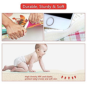 Folding Baby Play Mat, KAKIBLIN Non Toxic Baby Foam Floor Mat Reversible Waterproof Travel Crawling Mat, 79”x59”x0.4”