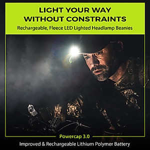 Panther Vision LED Hat Light - POWERCAP 3.0 USB Rechargeable Baseball Cap with Light Built in - LED Cap Visor Light with Bright Headlight and IPX4 Rating (Real Tree Edge)