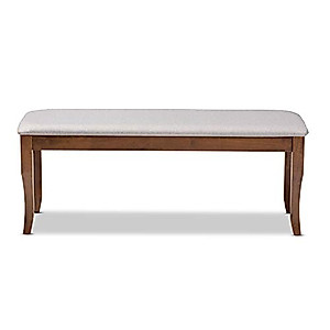 Baxton Studio Cornelie Modern and Contemporary Transitional Grey Fabric Upholstered and Walnut Brown Finished Wood Dining Bench