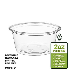 CIAO! 2OZ PP Clear Portion Cup, Lids Sold Separately (Case of 2,500)