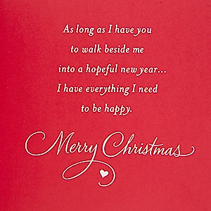 Hallmark Romantic Christmas Card for Wife (Red Metallic)