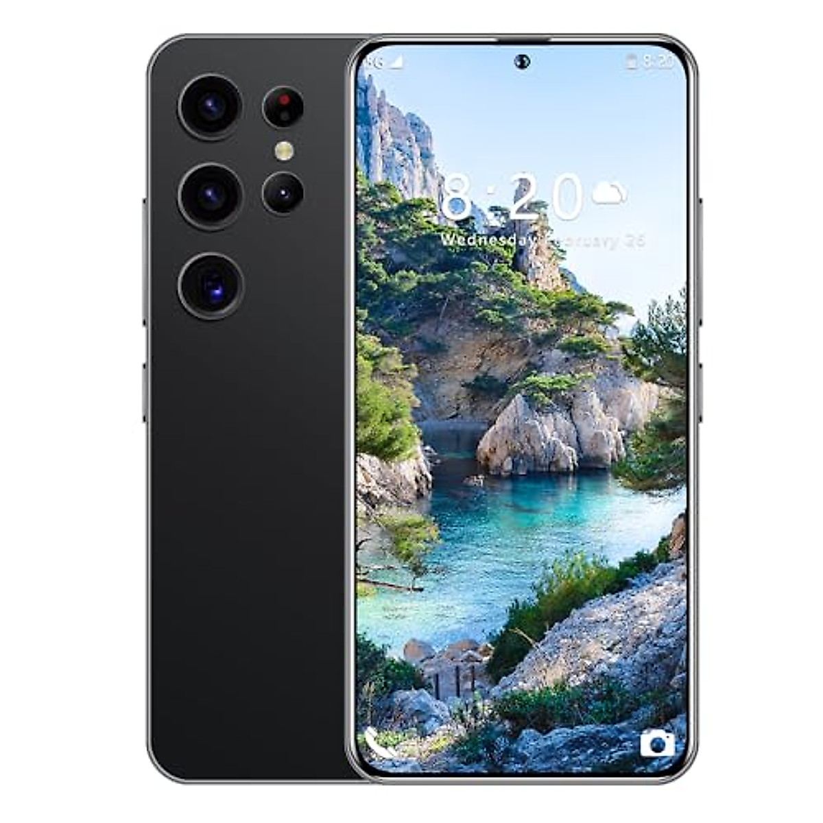 Arackyer S23 Ultra Cellphone, 5G Unlocked Android Smartphone, 6.8" FHD Display, 8GB+512GB ROM, 48+13MP Camera, 1TB Expandable Storage, 6000mAh Long Battery Life, Stylus Pen (Black)