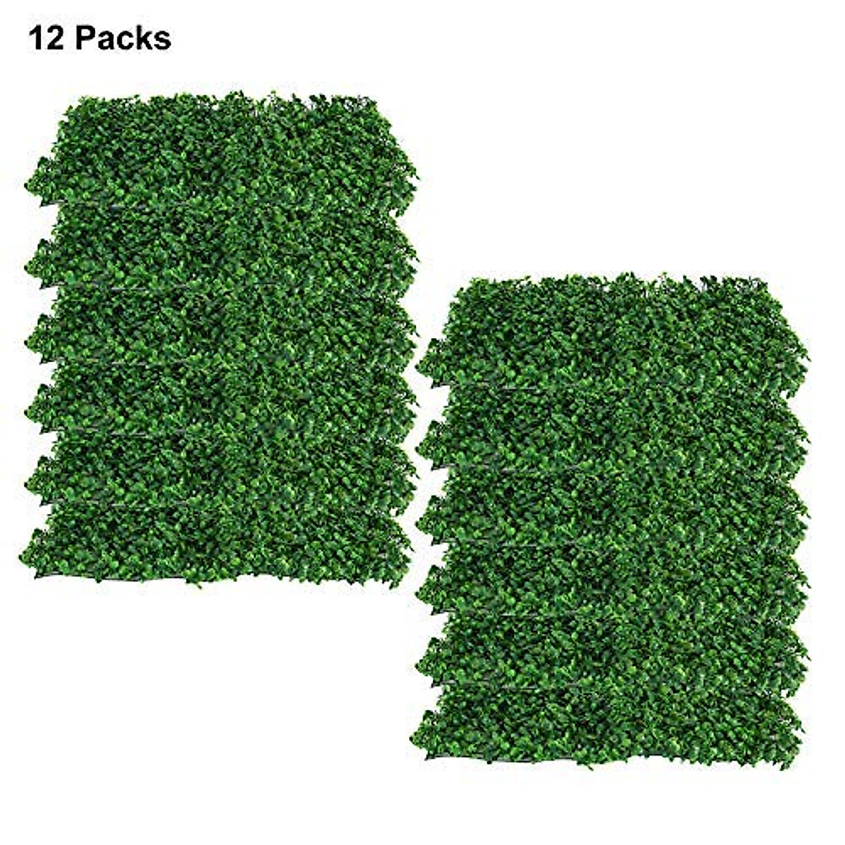 YaeGarden 12 Packs 10"x10" Artificial Boxwood Hedge Mat Boxwood Hedge Mat UV Privacy Fence Screen Greenery Panel Outdoor Decor