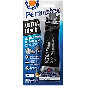 Permatex 82180 Ultra Black Maximum Oil Resistance RTV Silicone Gasket Maker, Sensor Safe And Non-Corrosive, For High Flex And Oil Resistant Applications 3 oz