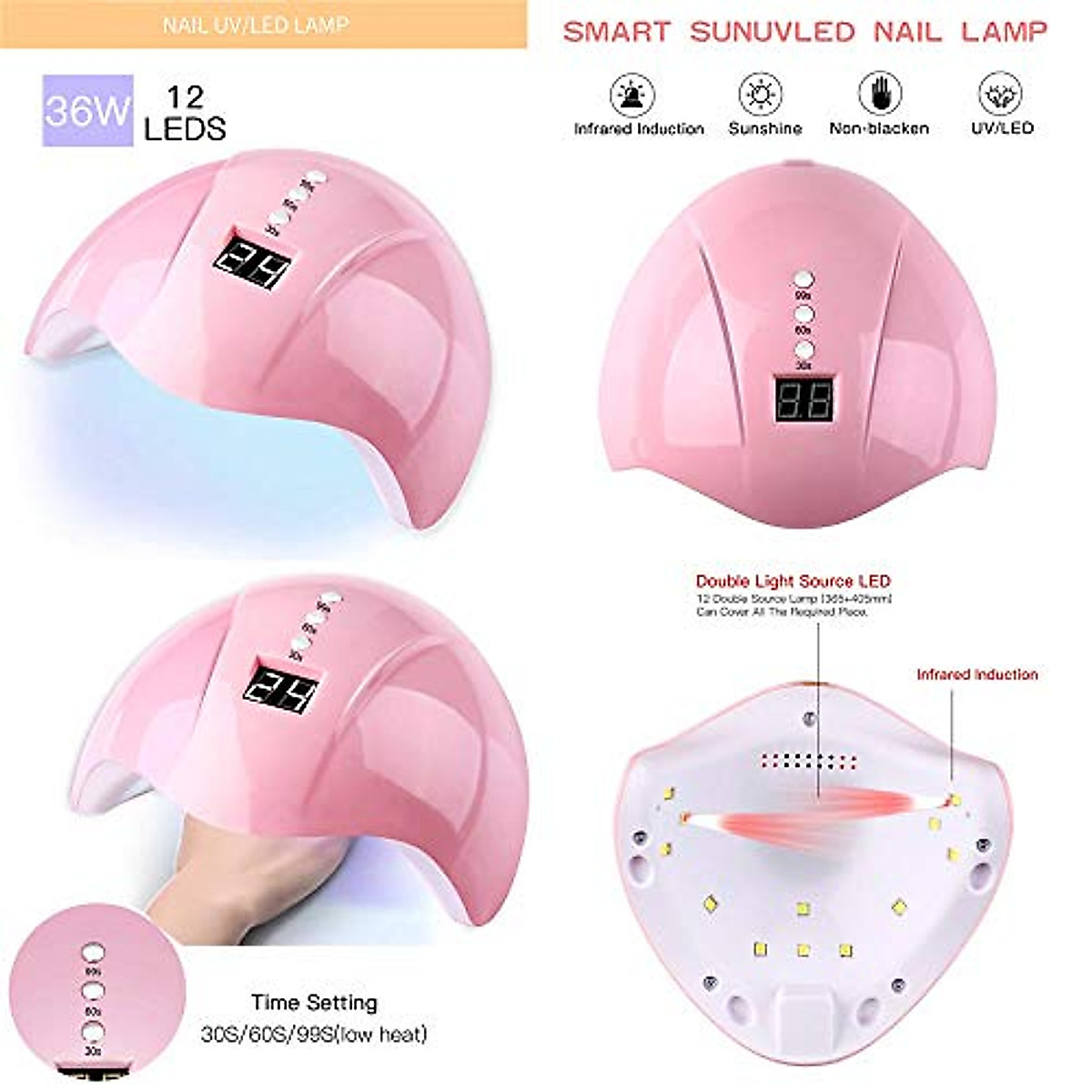 Major Dijit Portable USB Electric Nail Drill Set Polish Pen File Kit,36W Nail Lamp Gel Manicure Dryer Lamp,Acrylic Nail 3D Art Drill Dryer Manicure Supplies, Nail Files Tool Polish Decorating