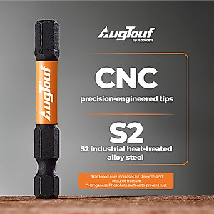 toolant Impact Hex Head Allen Wrench Drill Bit Set 20pcs (Metric&SAE), 1/4” Hex-Shank S2 Steel Hex Bits Set, CNC Machined Tips with Magnetism, 2” Long with Storage Box