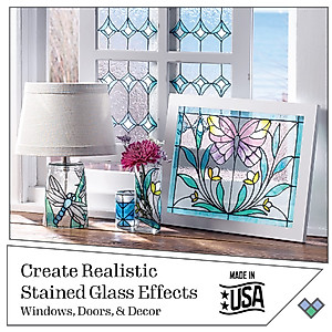 Gallery Glass Stained Glass Paint, Crystal Clear 8 fl oz Stained Glass Paint Perfect For DIY Arts And Crafts Paint Projects, 19699