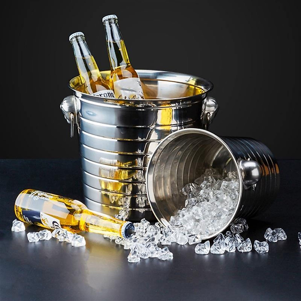 Ice Buckets for Parties Modern Simple Stainless Steel Ice Bucket KTV Ice Bucket Ice Cooling Bucket Cooling Ice Bucket KTV Party Bar Bar Accessories