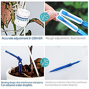 Drip Irrigation Kits, 500mL Bag Drip Watering System for Potted Plants with Adjustable Flow, Self Automatic Watering System for House Plants Flowers, Irrigation Device, Plant Waterer for Indoor Outdoor Gardening Plants