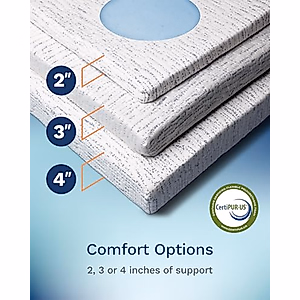 ViscoSoft 4 Inch Memory Foam Mattress Topper Twin XL - Select High Density Extra Long Ventilated Mattress Pad - Removable Bamboo-Rayon Cover