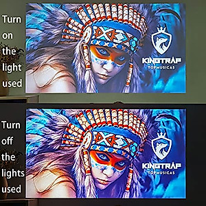 Mini Projector, 7500 Lux 210" Projector 1080P Supported Display with 52000 Hrs Portable LED Movie Projector Compatible with Phone Computer Laptop USB HDMI VGA-Home Office Outdoor Entertainment