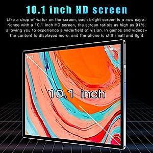 Focket 10.1 Inch Tablet 256GB 8 Core Processor 11 Tablet, IPS HD Display 5G WiFi Dual SIM Portable Tablet Computer 5800mAh Long Lasting Battery Tablets PC GPS 5.0