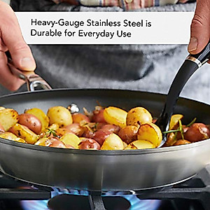 KitchenAid 3-Ply Base Brushed Stainless Steel Nonstick Fry Pan/Skillet, 12 Inch