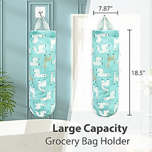 Plastic Bag Holder，Reusable Grocery Bag Holder，Wall Mount Plastic Bag Organizer Shopping Bags Carrier，Washable Large Grocery Bag Storage Dispenser ​for Home Kitchen Travelling Decor, 1 Pack，Alpaca