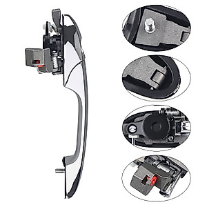 JDMON Compatible with Exterior Chrome Left Driver Side door handle Fiat 500 2012 2013 2014 2015 2016 2017 2018 Outside Handle Replace 68069943AC