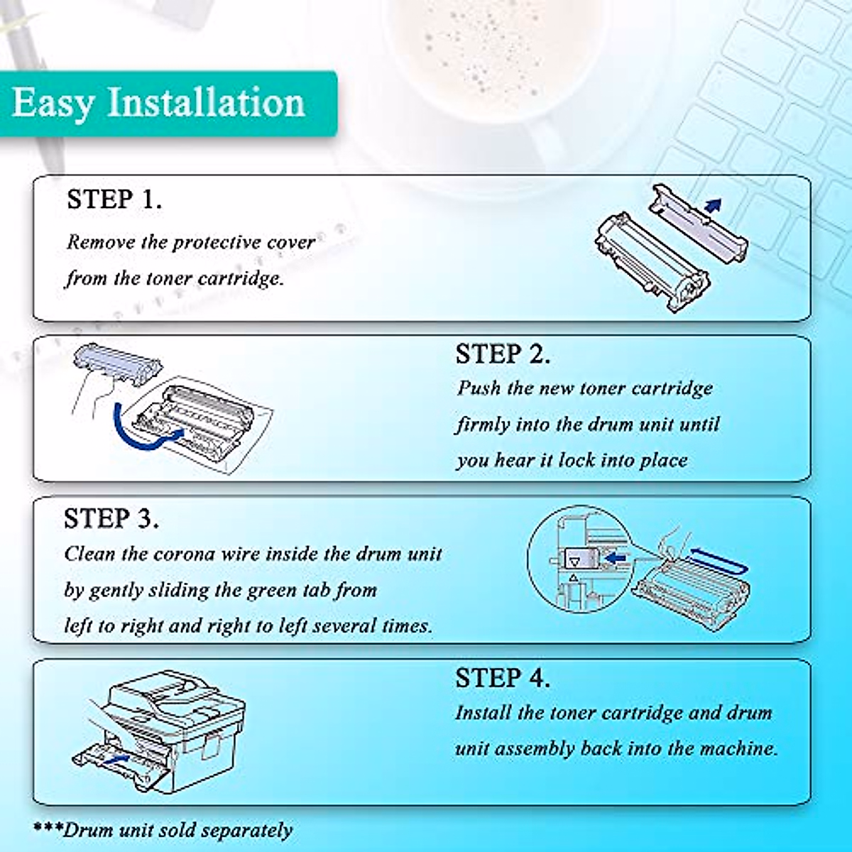 HIINK Compatible Toner Replacement(with Chip) for Brother TN-760 TN760 TN730 use with Brother L2550DW L2350DW L2370DW L2390DW L2395DW L2710DW L2750DW Printers(Black,4-Pack)