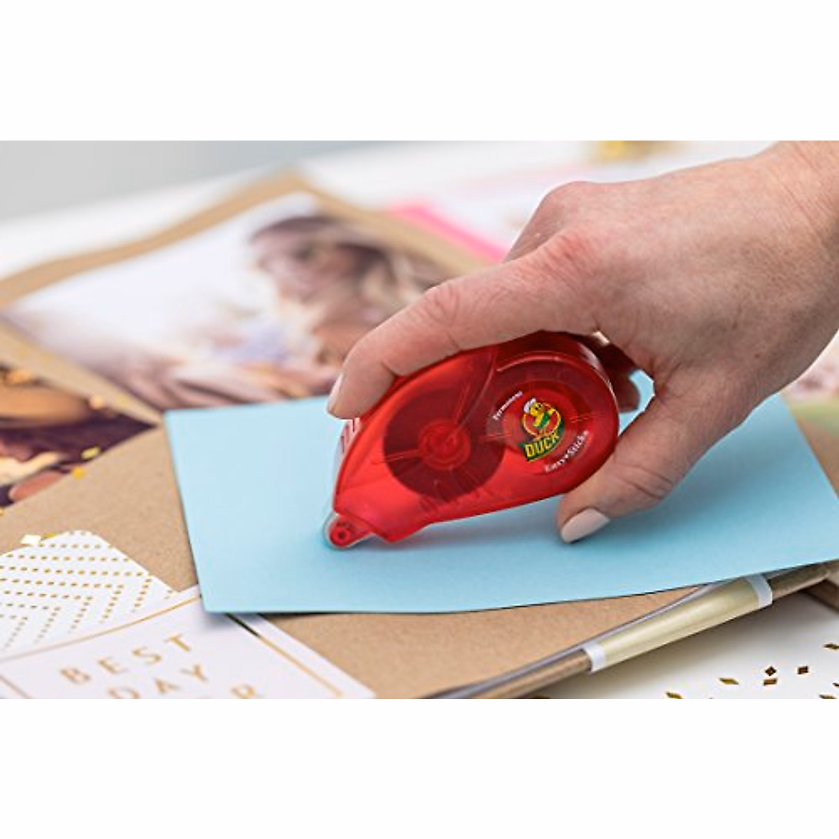 Duck Brand Easy-Stick Double Stick Adhesive Roller, 0.31 Inch x 255.6 Inches (280306)