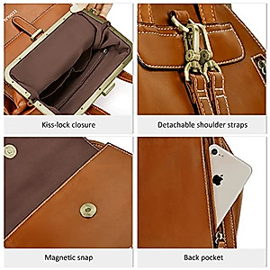 ECOSUSI Small Backpack Purse PU Leather Mini Backpack Travel Casual Ladies Shoulder Bag