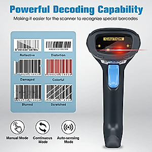 OBZ 2D Barcode Scanner for Computers, USB Wired 1D 2D QR Code Scanner, Automatic Handheld Bar Code Reader with USB Cable for Retail Store, Library, Warehouse, Express, POS and Computer Plug and Play