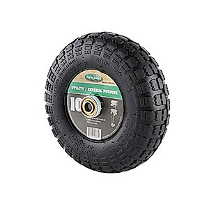 Tricam Farm and Ranch FR1055 10 Inch Replacement Pneumatic Turf Tire for Utility Garden Carts, Wheelbarrows, Dollys, and Wagon, Single Tire