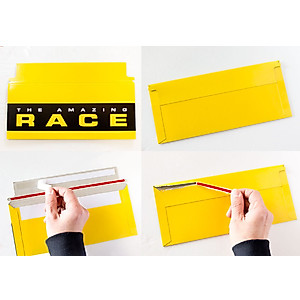 Amazing Race Party Tear-Strip Yellow Envelopes - Set of 10