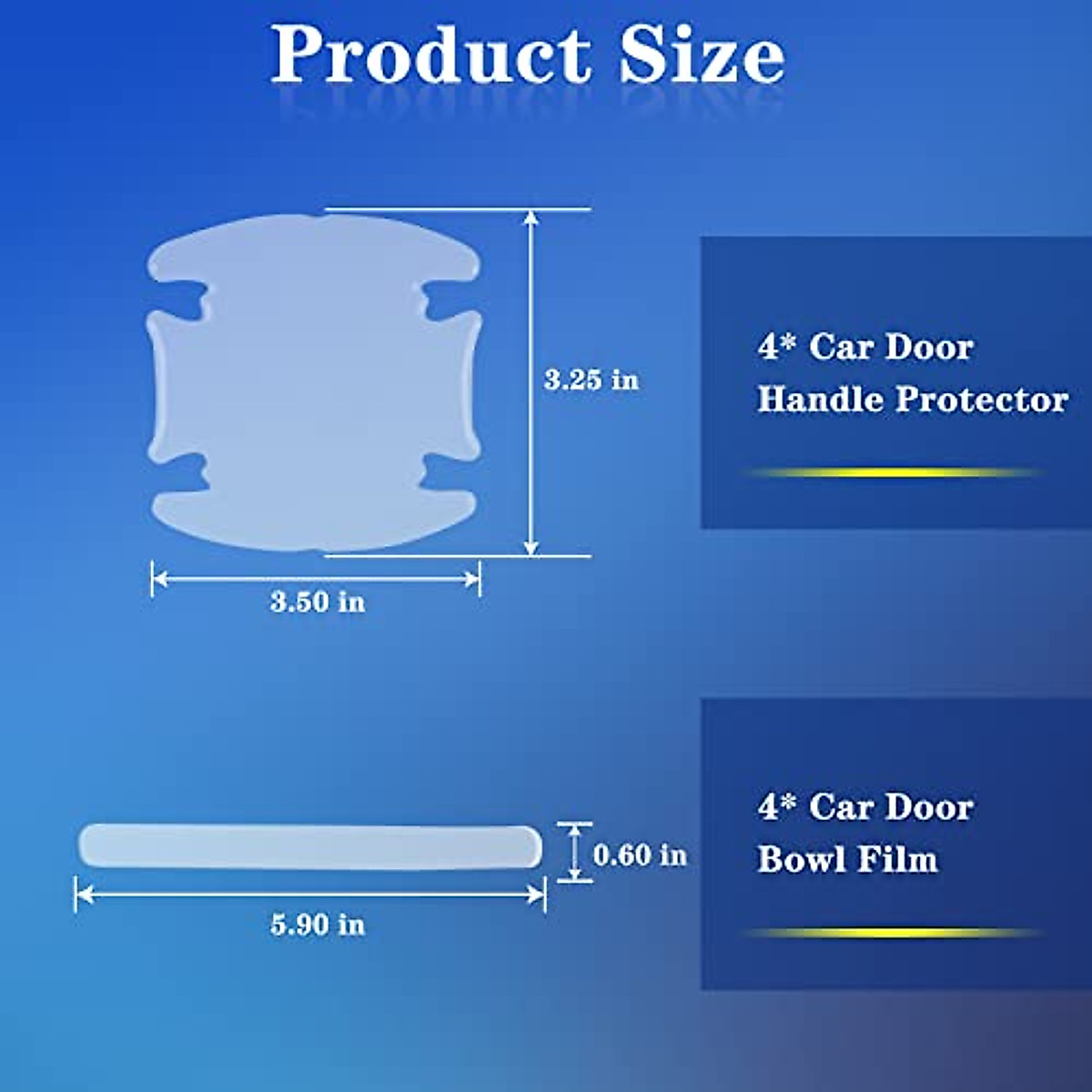 Forjume Car Door Handle Scratch Protector, 8PCS Transparent Car Door Handle Cup Protector Film Sticker Clear Door Bowl Paint Anti-Scratches Protection Film, Universal Fits