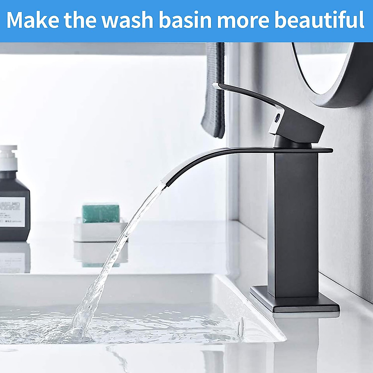 2pcs 6" Hole Cover Deck Plate for Bathroom Vanity Sink, 3-to-1 Bathroom Faucet Escutcheon Plate, Rectangle, Stainless Steel (Matte Black)