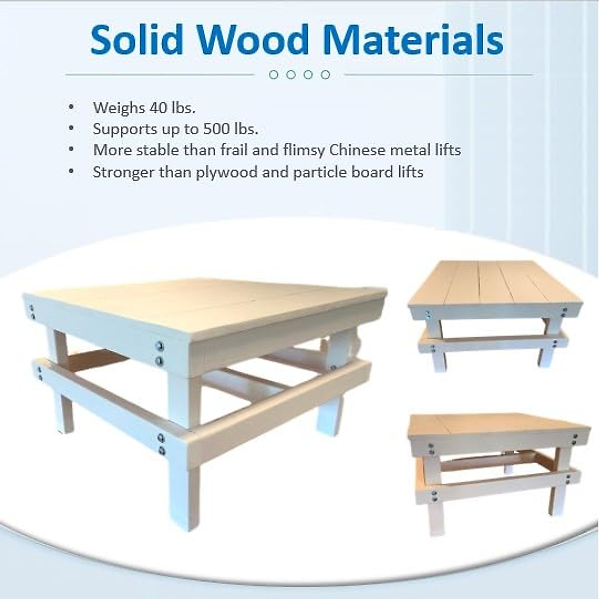 Made in the USA | Homemade Wooden Laundry Pedestal | Custom Heights 12"-18" H | Supports 500 LBS | Fit or Free Guarantee | Samsung, LG, GE, Whirlpool, Etc