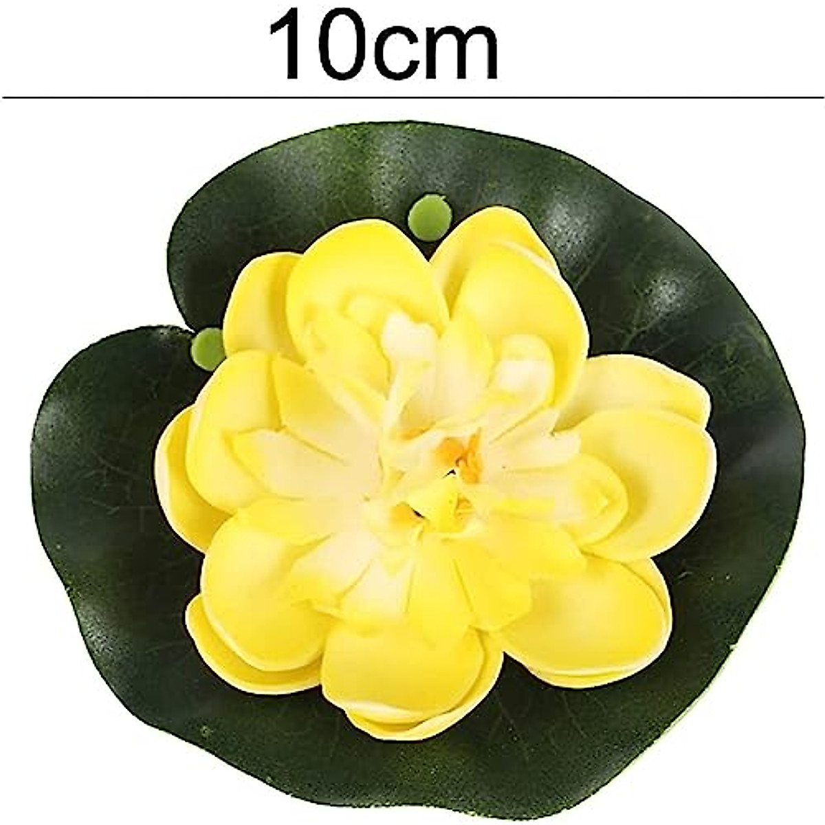 Artificial Floating Foam Lotus Flowers with Water Lily Pad Ornaments, Ivory White, Perfect for Patio Koi Pond Pool Aquarium Home Garden Wedding Party Holiday Decoration White