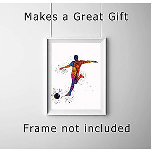Male Soccer Player Abstract Sport Wall Art Print 11x14, Ideal for Teen Boy Bedroom Decor, Club Locker Rooms, Coaches and Fans