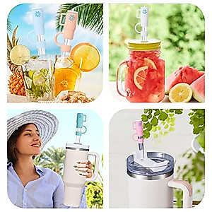 5PCS Straw Cover Cap for Stanley Cup, Silicone Straw Topper fit Stanley 30&40 Oz Tumbler with Handle, 10mm Drinking Straw Tip Covers for Stanley Cups Accessories. (Color 1)