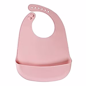 Baby Pick Silicone Bibs For Babies- BPA-Free Waterproof Bib With Pocket- Dishwasher Safe Feeding Bib With Food Catcher (Pink)