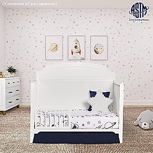 Dream On Me JPMA & Greenguard Gold Certified Milton 5-in-1 Convertible Crib Made with Sustainable New Zealand Pinewood in White, Non-Toxic Finish