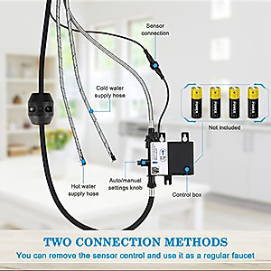BIEAR Touchless Kitchen Faucet, 2 Motion Sensor Kitchen Sink Faucets with Pull Down 3 Functions Sprayer Single Handle Flow Faucet 1 Or 3 Holes Mount Stainless Steel Water Faucet Oil Rubbed Bronze