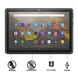 [2-Pack] All-new Fire HD 10 2021/Fire HD 10 Kids/Fire HD 10 Kids Pro/Fire HD 10 Plus Screen Protector,HD Anti-Scratch Anti-Fingerprint 9H Hardness Tempered Glass