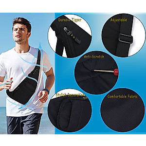 CAISANG Sling Bag Slim Crossbody Personal Pocket Chest Bag Anti-Thief Shoulder Bag Backpack Casual Daypack Fanny Pack for Travel Hiking