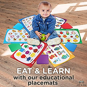 Non Slip Reusable Kids Placemats for Dining Table (12-Pack) – Toddler Placemat – Placemats for Kids