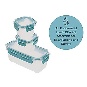 Rubbermaid Lunch Blox Snack Kit - Lunch Box Food Containers - Comes with 1 Ice Pack, 2 Small, and 1 Long Container - Great for Kids Snacks, School Lunches, and Adult Meal Prep - Blue
