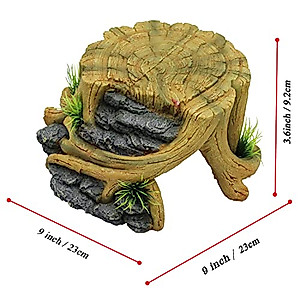 Turtle Basking Platform,Tortoise Resin Resting Reptile Habitat Ornament Aquarium Turtle Tank Decorations Reptile Hide Floating Ledge Resting Terrace for Turtles,Bearded Dragons,Lizard,Newts (Shape 2)