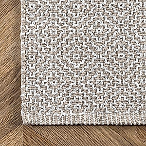 nuLOOM Lorretta Geometric Cotton Area Rug, 6' x 9', Taupe