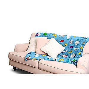 Bambino Velvet Dreams Blankie - Ultra Soft Super Plush Fleece Throw Blanket (60"x50") Blue