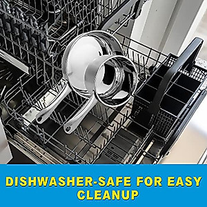 Pots and Pans Set 5-Piece, Ultra-Clad Pro Stainless Steel Cookware Set,Works with Induction/Electric and Gas Cooktops, Nonstick, Dishwasher