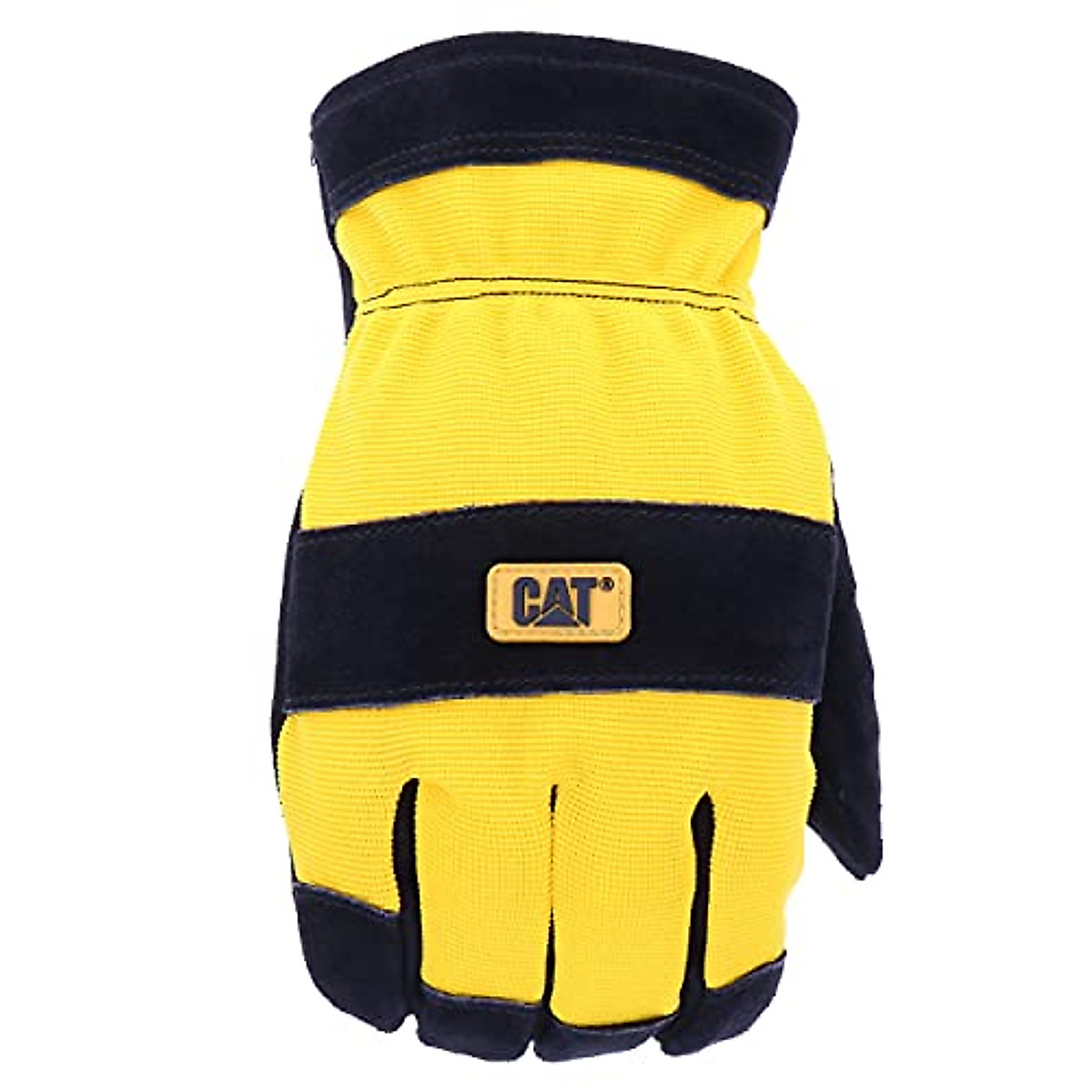 CAT Unisex-Child Split Leather Thermal Lined Winter Work Glove CATO12222L Caterpillar, Yellow, Large (Pack of 1)