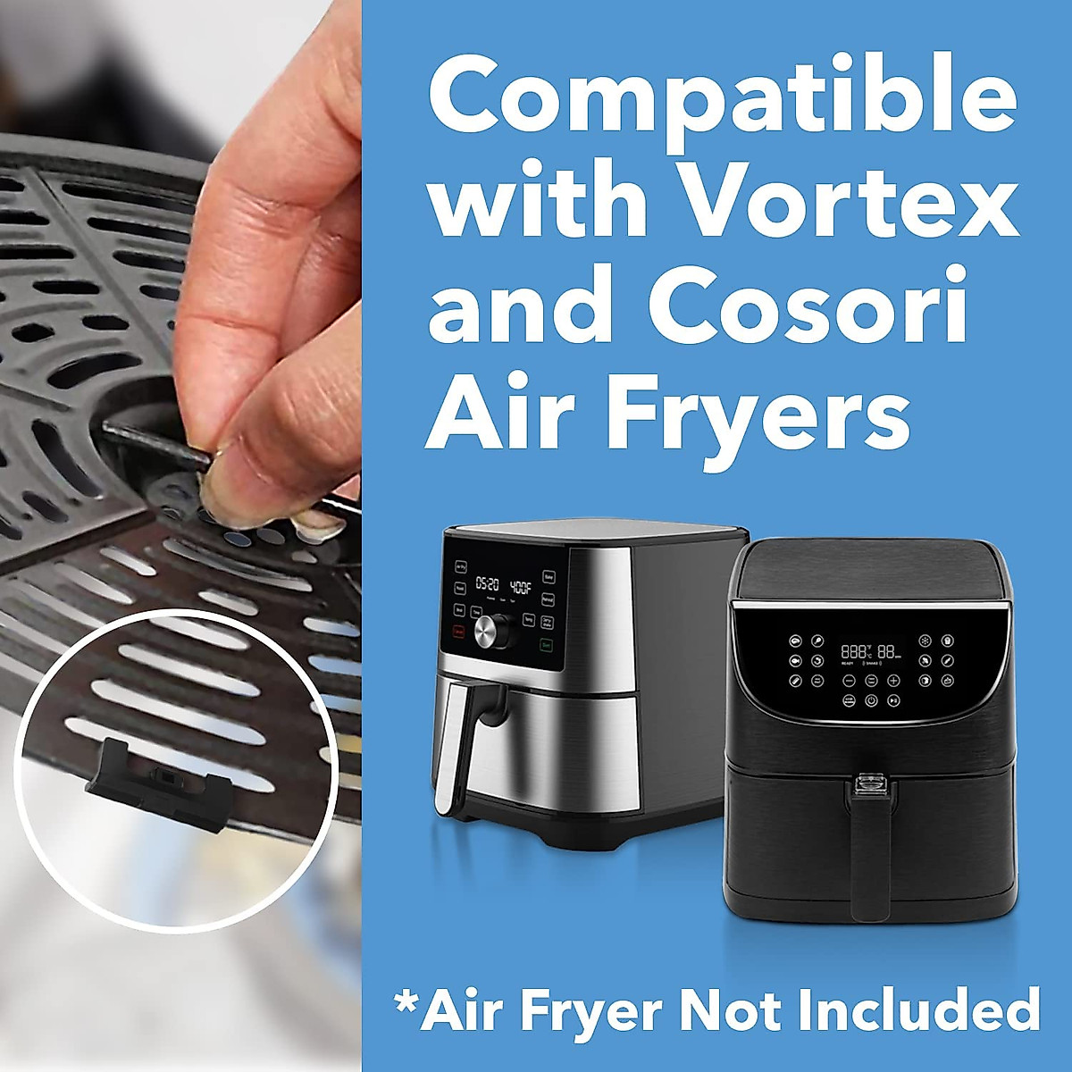 Impresa - Silicone Air Fryer Rubber Bumpers - 8 Pack - Protective Feet for Vortex, Cosori, and Other Compatible Brands - Prevents Tray and Basket Damage - Replacement Parts