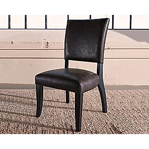 Signature Design by Ashley Sommerford Urban Farmhouse Faux Leather Upholstered Dining Chair, 2 Count, Dark Brown