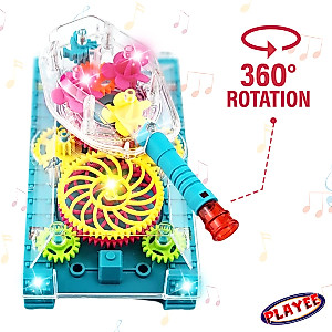 Playee Light Up Transparent Toy Tank – Baby Toys with Music and Lights – 8” Battery Operated Toddler Toys – Sensory Toys for Boys and Girls – Baby Boy Toys for Endless Fun