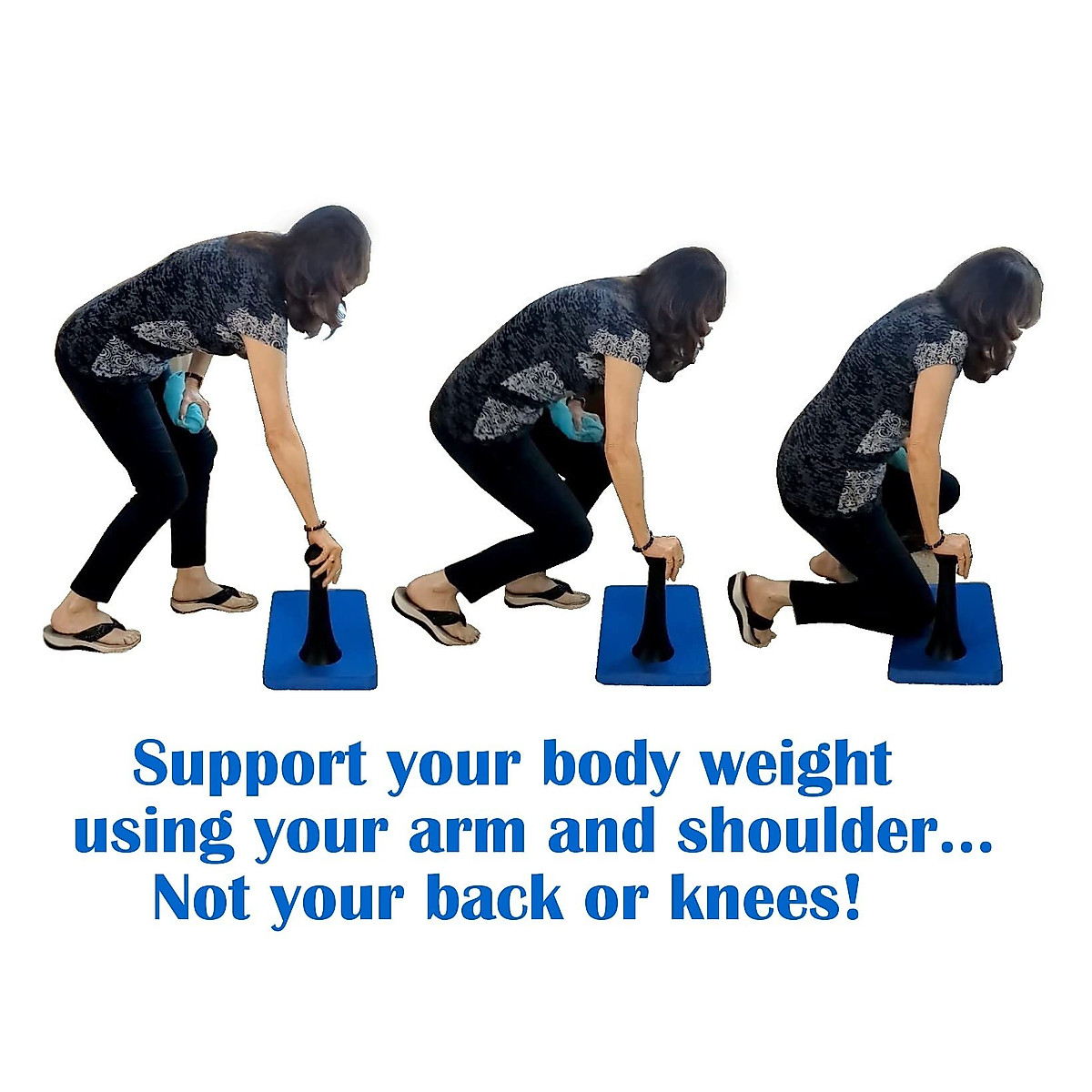 Innprodica Mobility Aid Tool Help-Me-Up Garden Kneeling pad with Support Post Handle Grip to Reduce Knee and Back Stress. to Help with Kneeling Exercising or Physical Therapy.